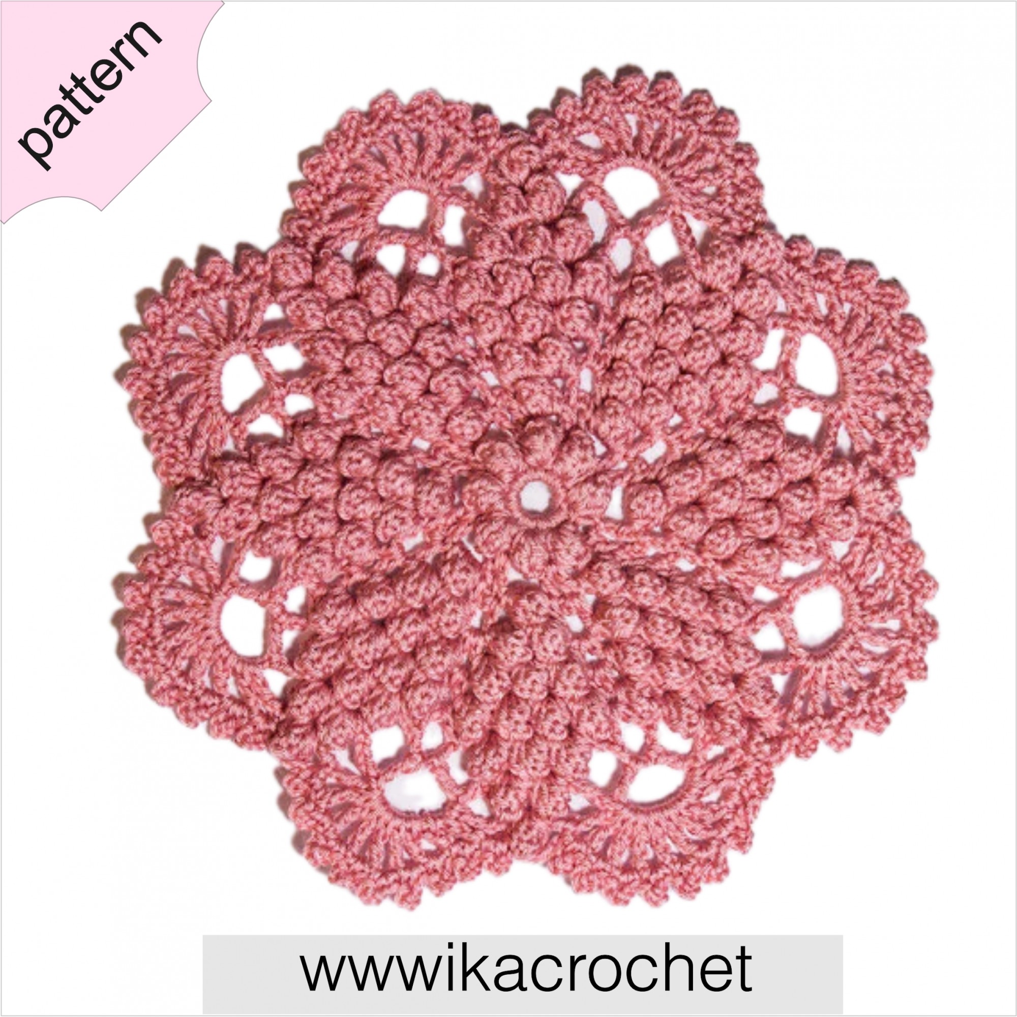 Crochet doily pattern Rose doily Crochet motif