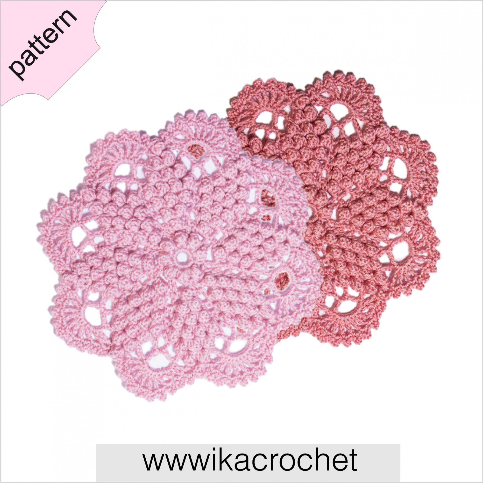 Crochet doily pattern Rose doily Crochet motif