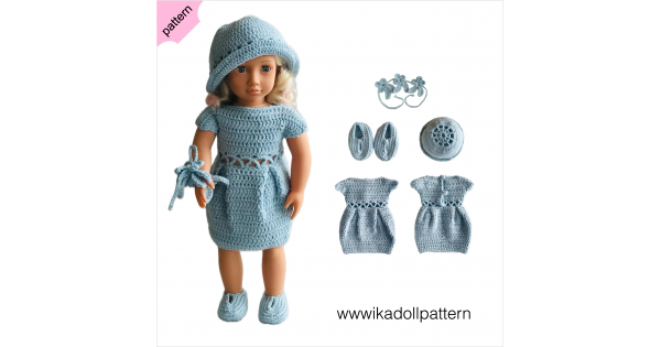 Crochet doll dress pattern ''Angelina''