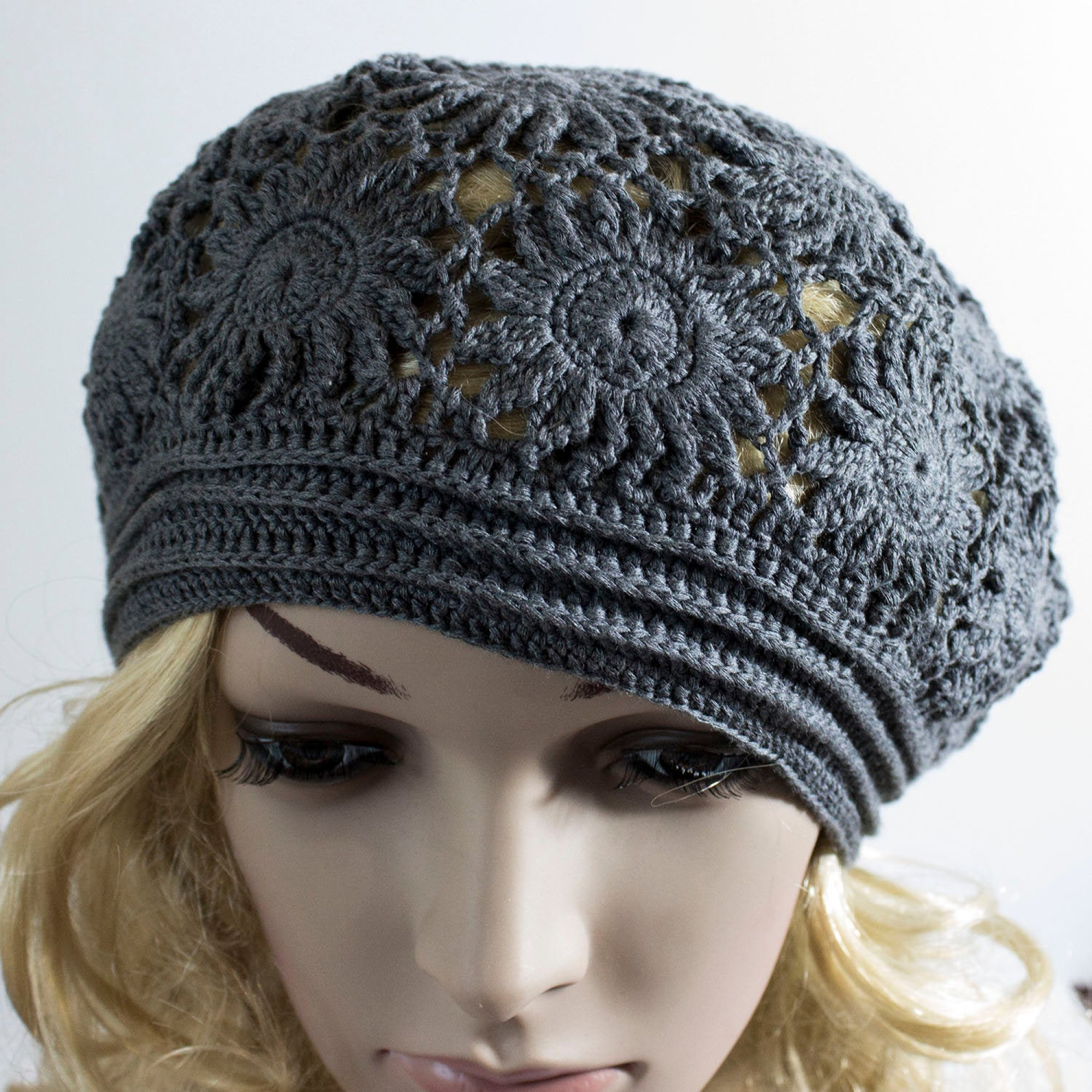 Crochet hat pattern Women's beret pattern Small, Medium, Large sizes