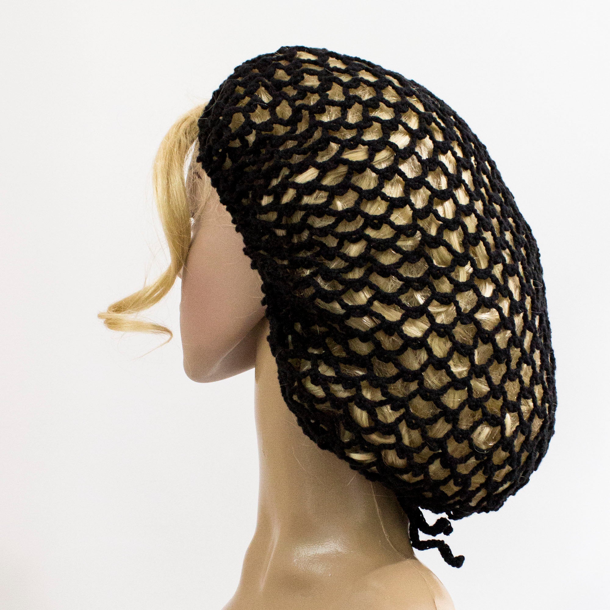 Black hair snood for women PATTERN 1940s style snood